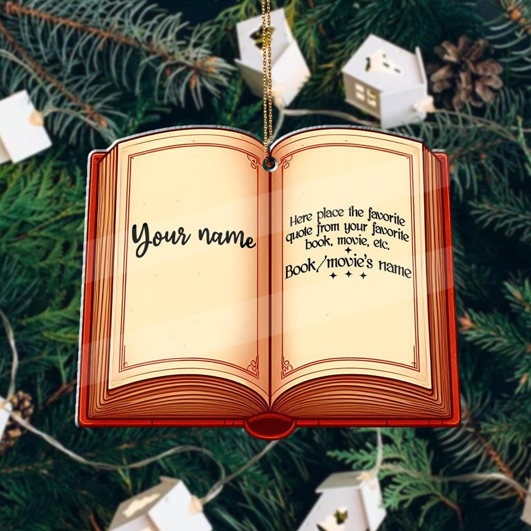 Personalized Reading Book Christmas Ornaments, Book Christmas Ornament ...