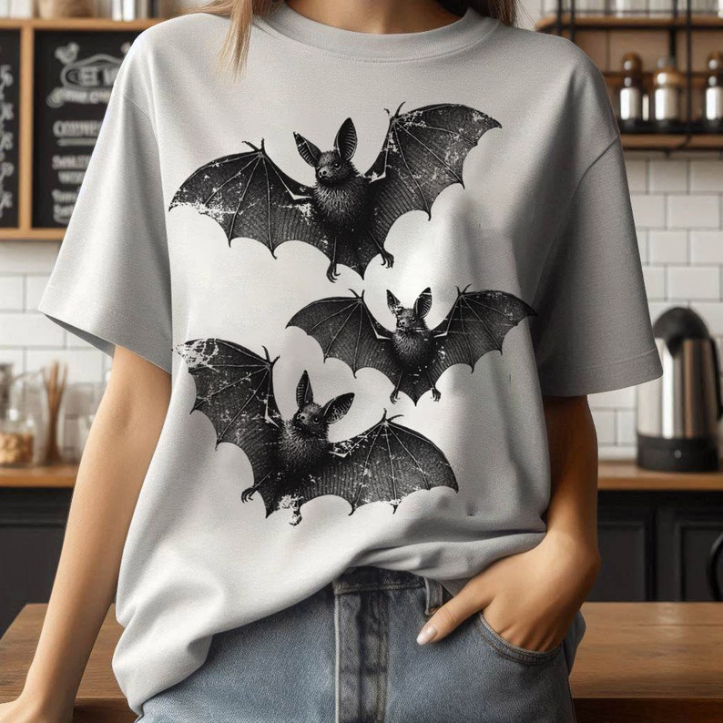 Three Bats Y2k PNG, Vintage 90s Style Bat Png, Retro Gothic Shirt ...