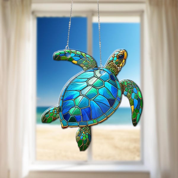 Turtle Stained Glass - Etsy