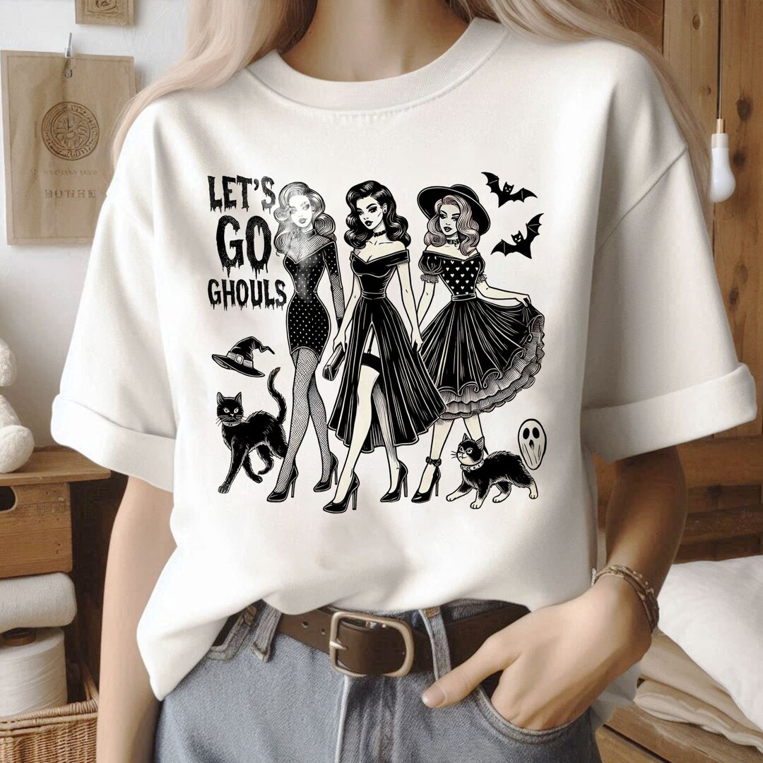 Lets Go Ghouls Png, Ghouls Squad Png, Retro Halloween Png, Halloween ...