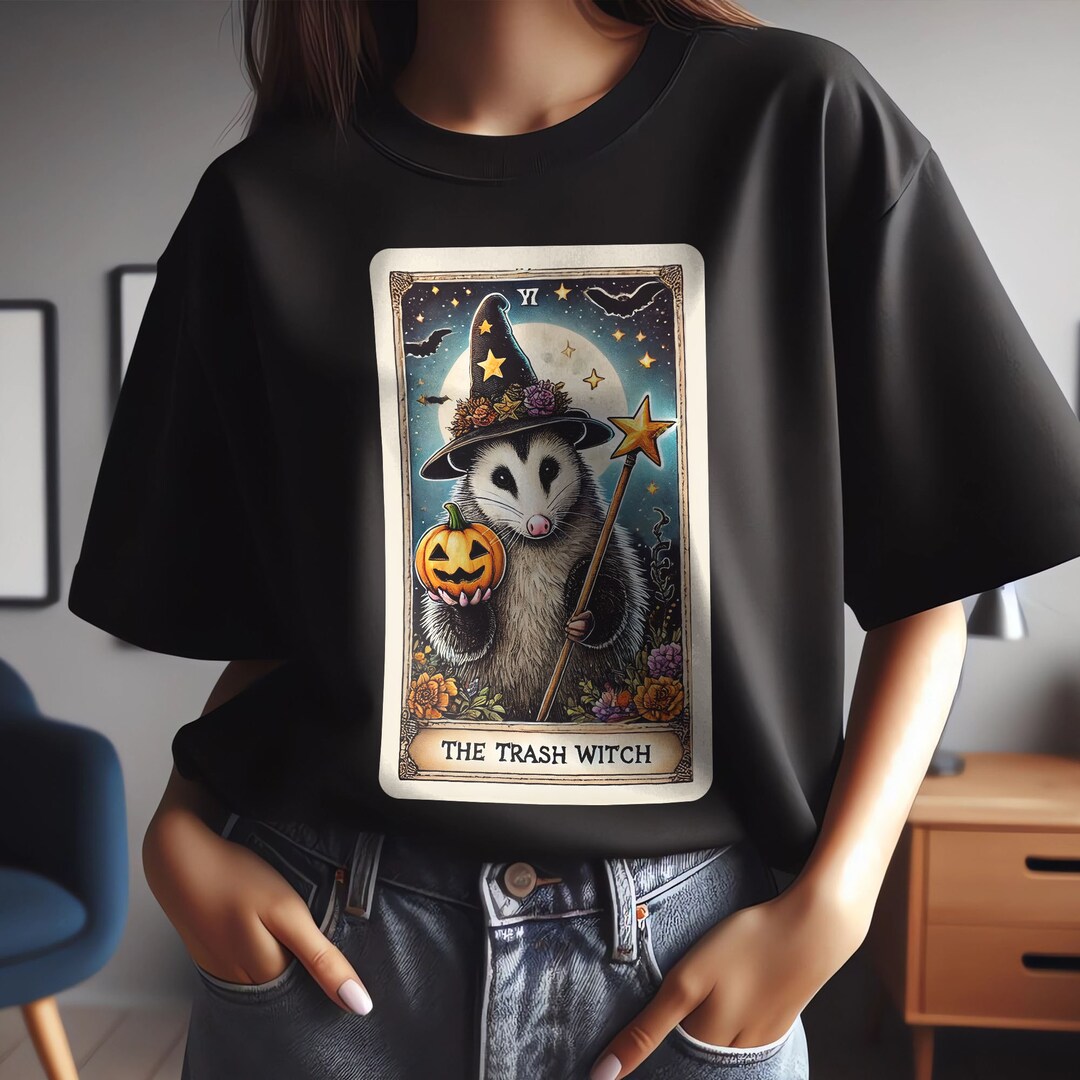 The Trash Witch Png, Possum Witch Png, Spooky Tarot Card, Halloween ...