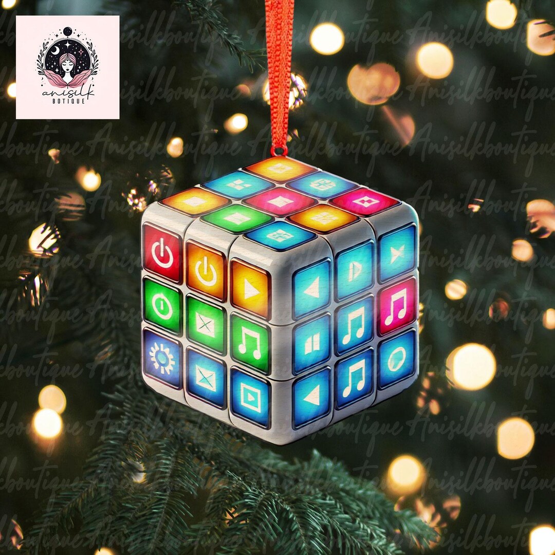 Personalized Rubik Cube 2D FLAT Christmas Ornament, Rubik Cube Ornament ...