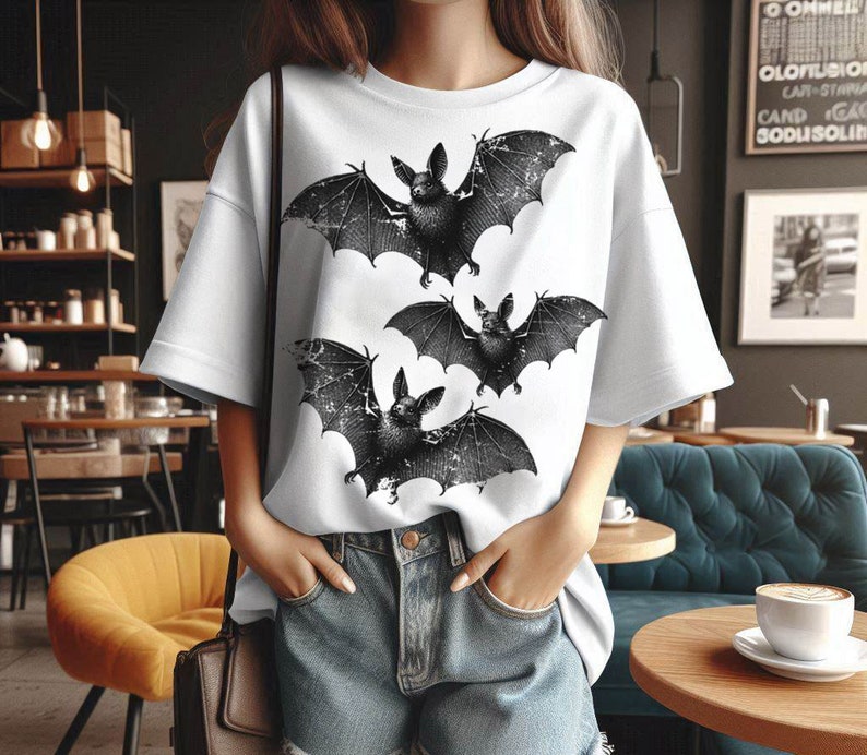 Three Bats Y2k PNG, Vintage 90s Style Bat Png, Retro Gothic Shirt ...