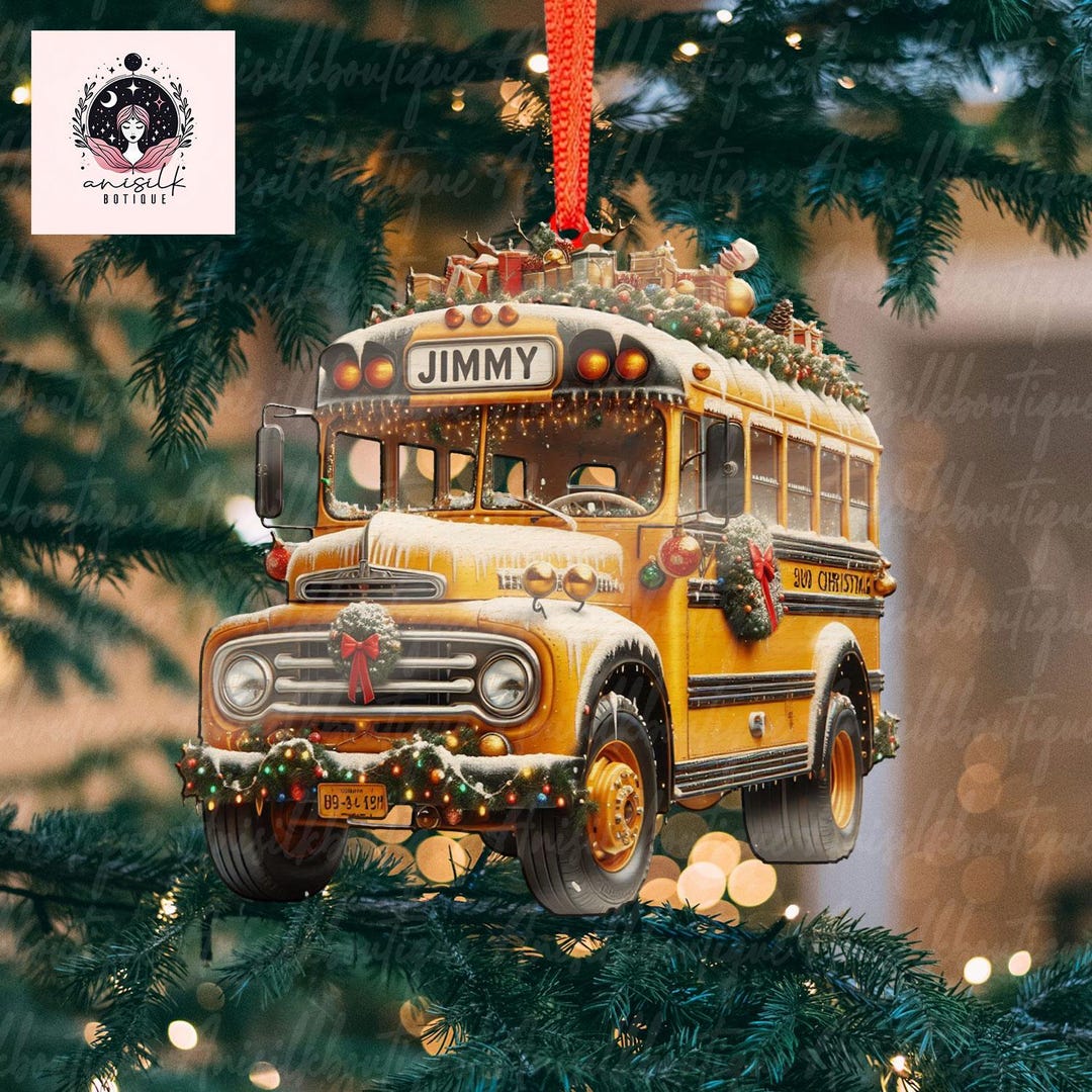 2D FLAT School Bus Driver Christmas Ornament, Custom Bus Driver Gift ...