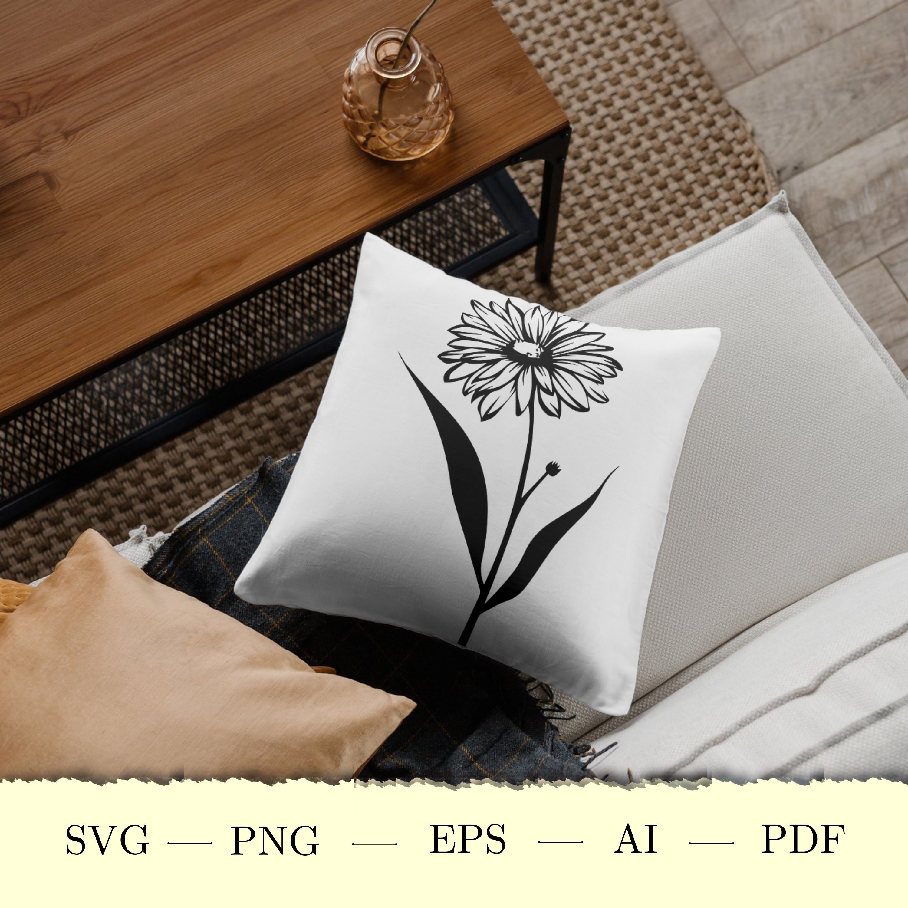 Aster SVG Vector Eps Png Svg Ai Screen Silhouette Unique Flower Design ...