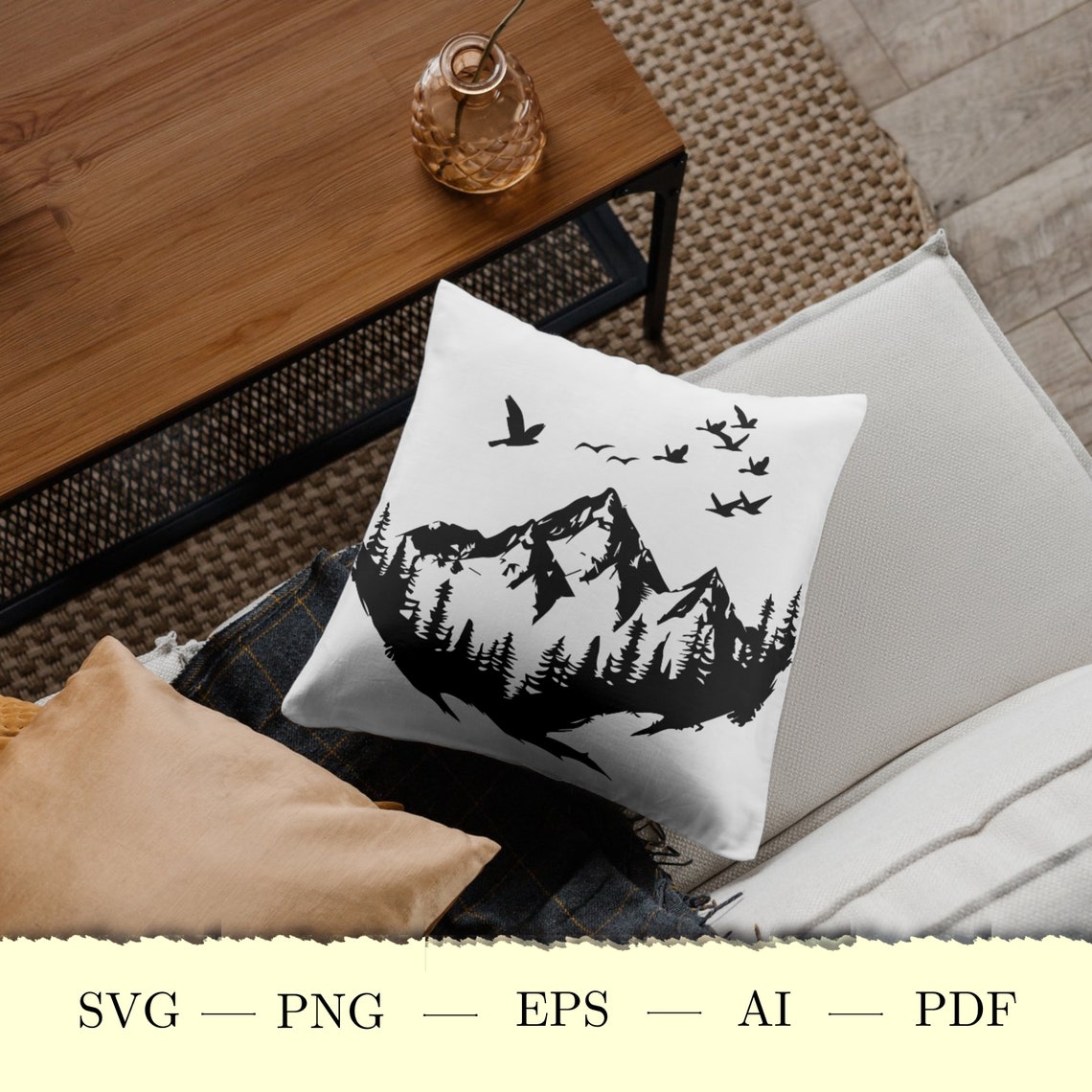 Mountain SVG Vector Eps Png Svg Ai Landscape Svg Silhouette Mountain ...