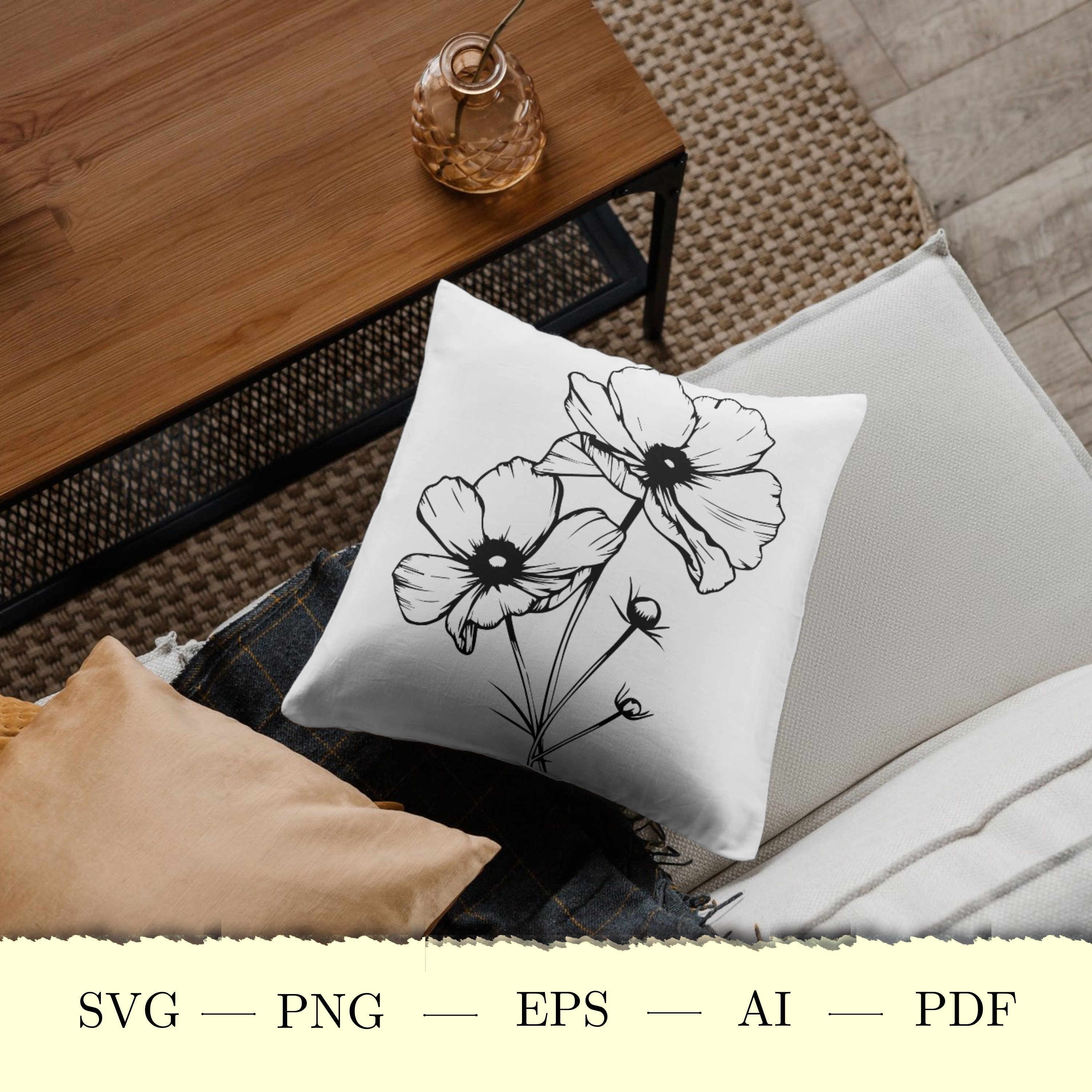 Cosmos SVG Vector Eps Png Svg Ai Screen Silhouette Unique Flower Design ...