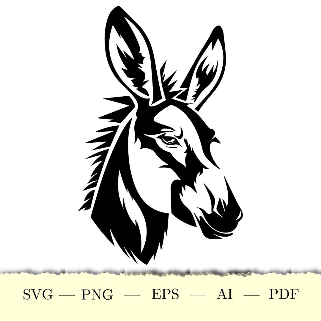 Donkey SVG Vector Eps Png Svg Ai Screen Silhouette Unique Flower Design ...