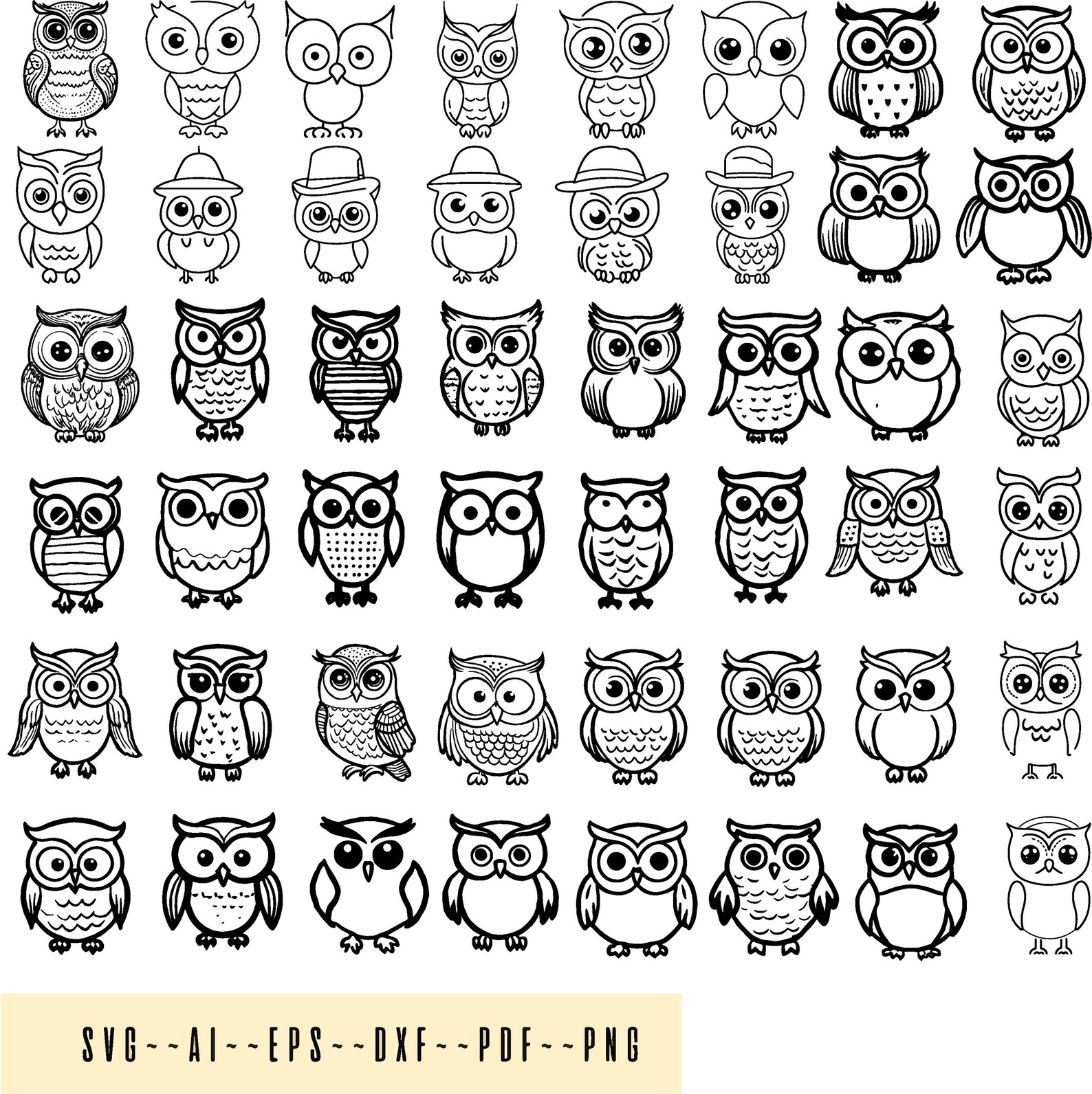 Owl SVG Vector Png Svg Ai Svg Files for Cricut Silhouette Unique Owl ...