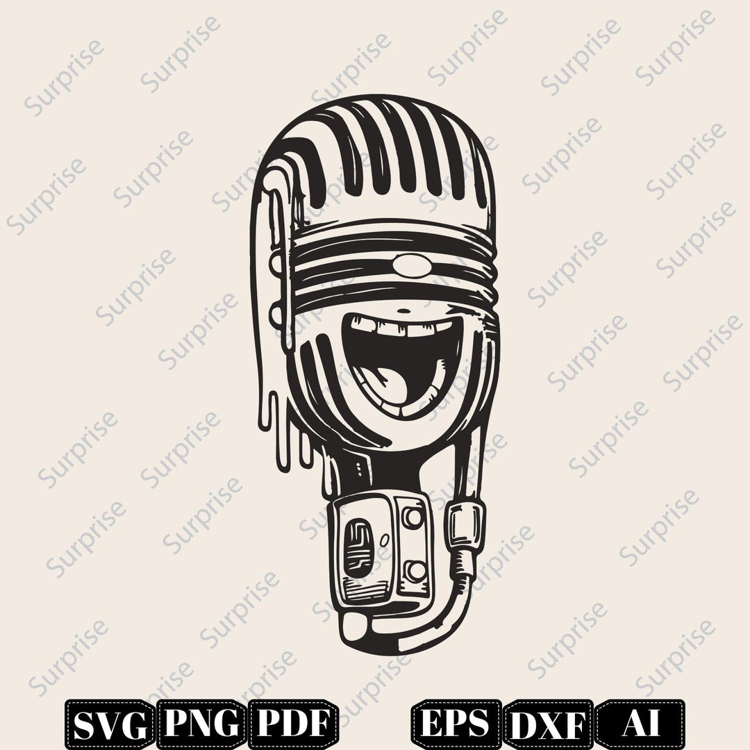 Vintage Microphone Svg Music Lover Svg Microphone Svg Microphone ...