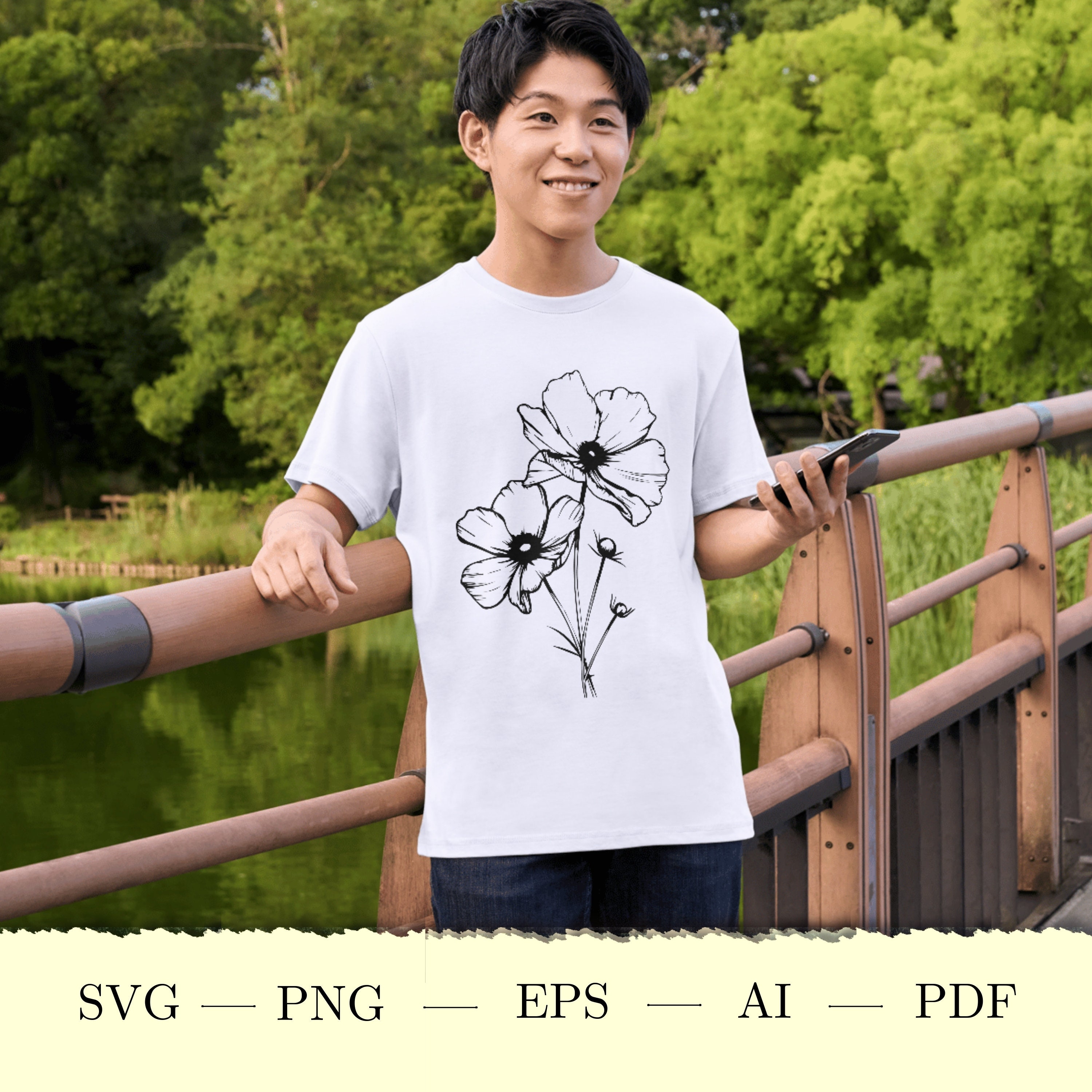 Cosmos SVG Vector Eps Png Svg Ai Screen Silhouette Unique Flower Design ...