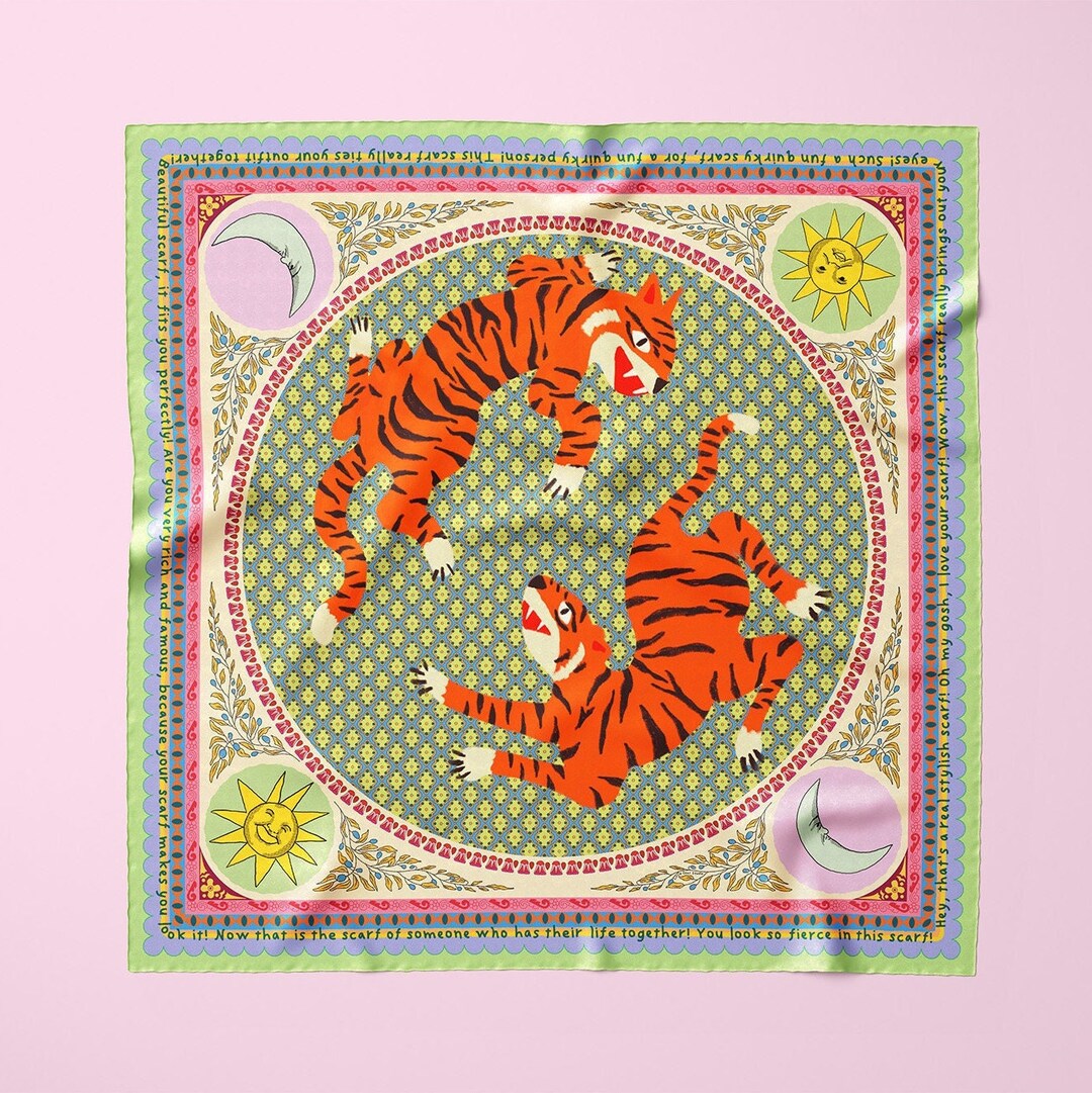 Terrific Tiger Silk Scarf - Etsy