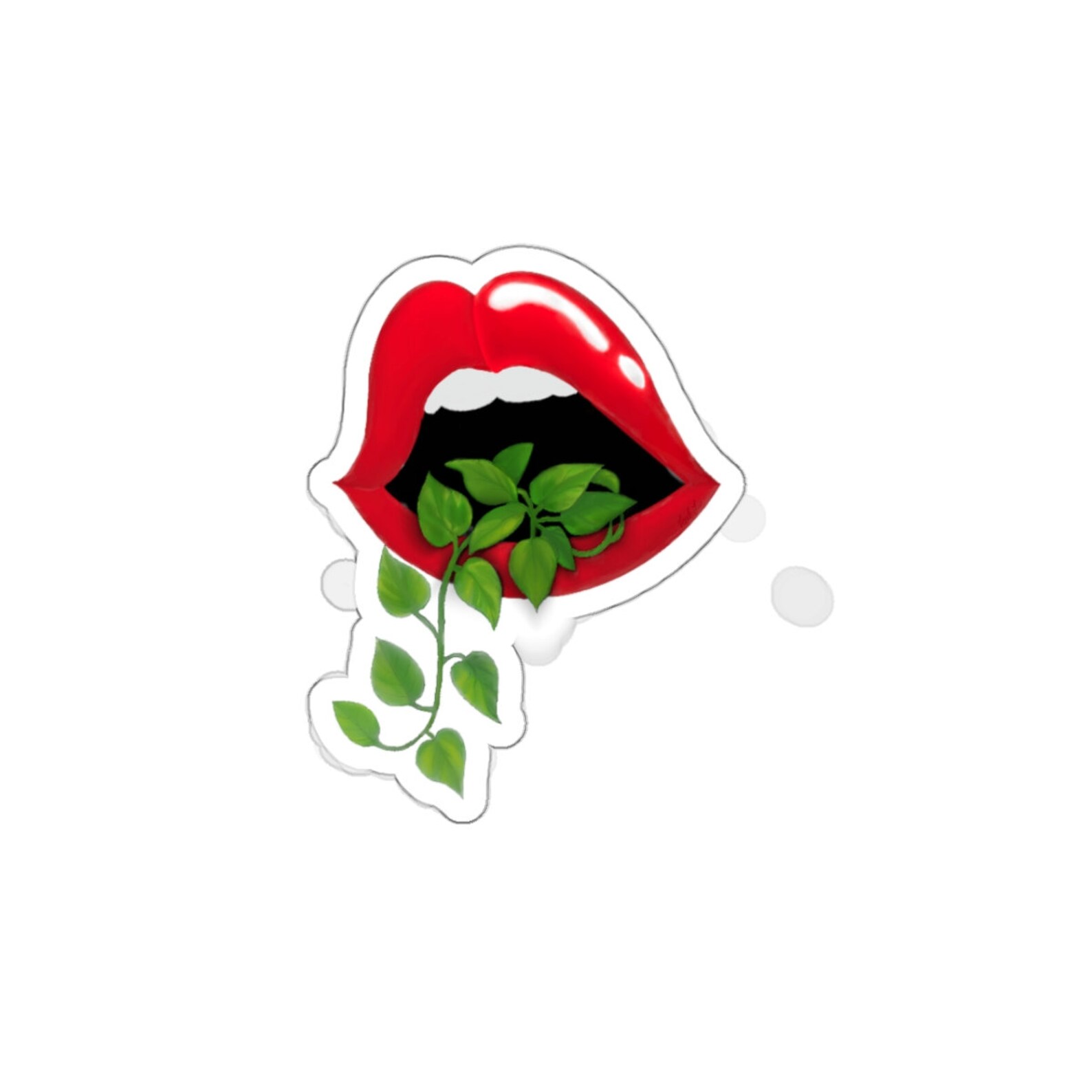 Plant Lip Stickers, Stickers, Plants Stickers,nature-inspired Lips ...
