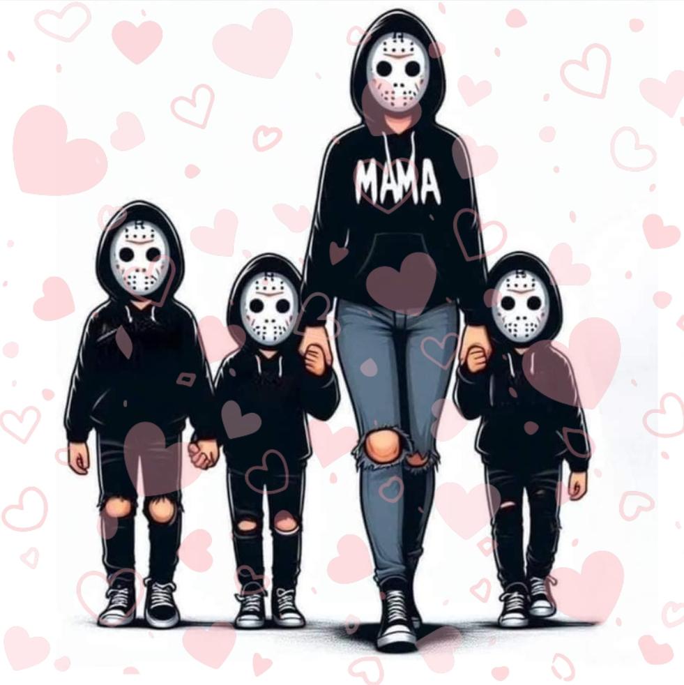 Mama Jason With Kids, Halloween Images! - Etsy