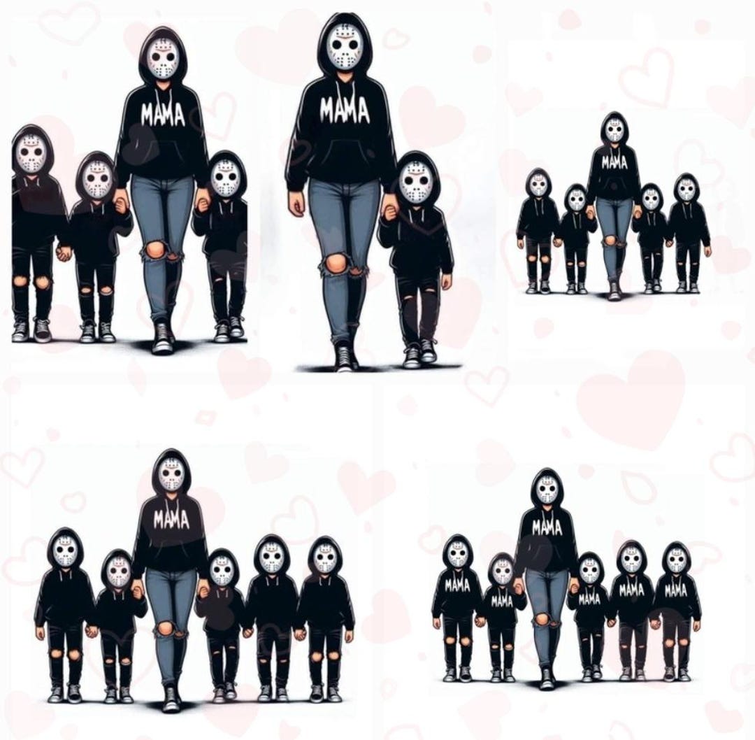 Mama Jason With Kids, Halloween Images - Etsy