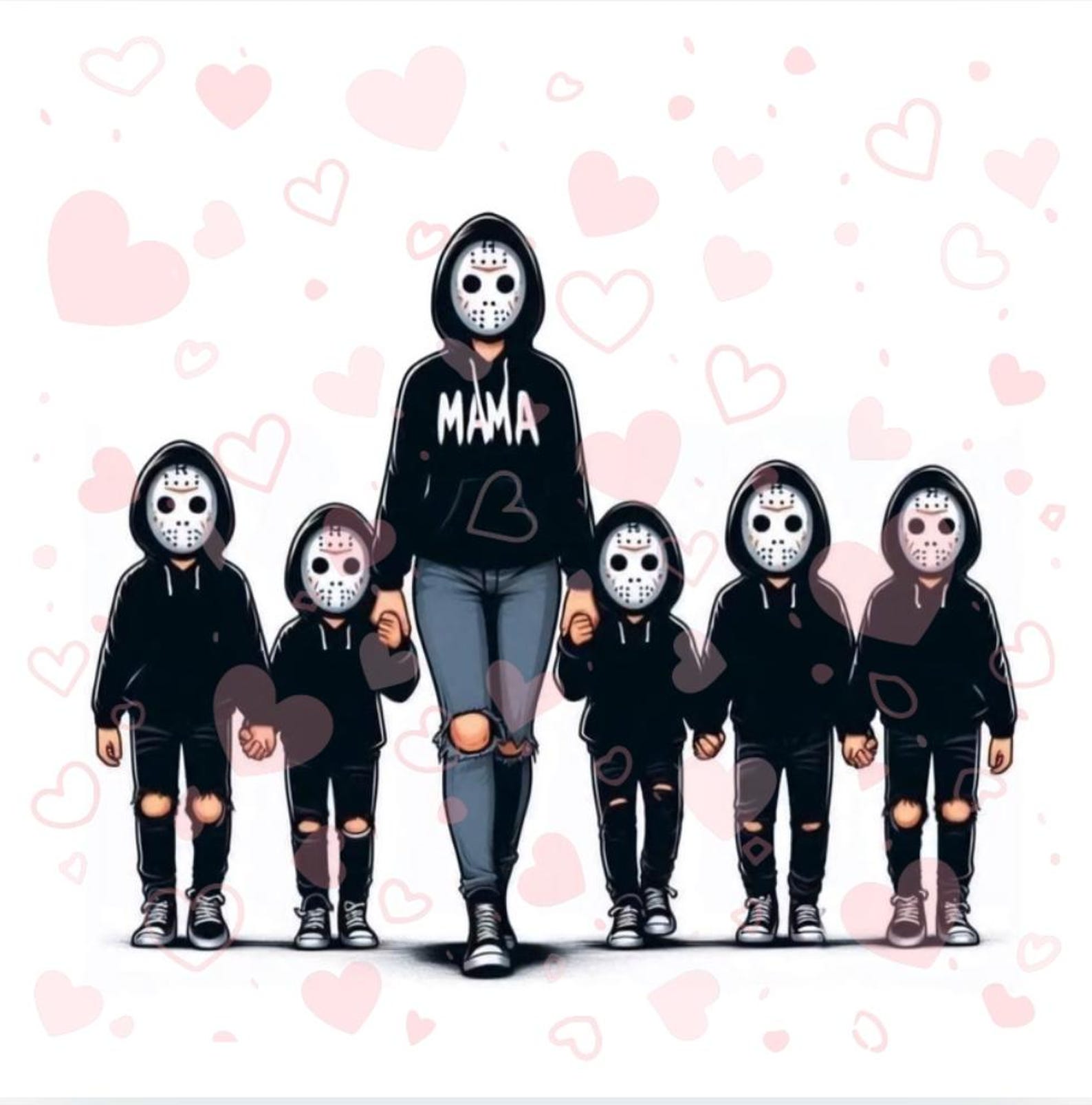 Mama Jason With Kids, Halloween Images! - Etsy