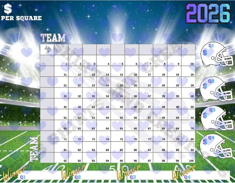 Superbowl 60 Football Board or Any Football Game Pdf! - Etsy