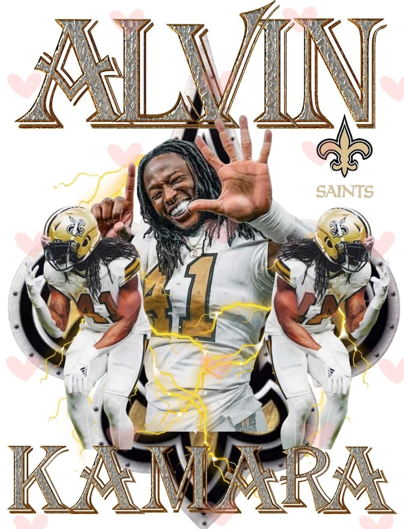 Alvin Kamara Saints PNG Image: 4-pack Combo (digital Download) - Etsy