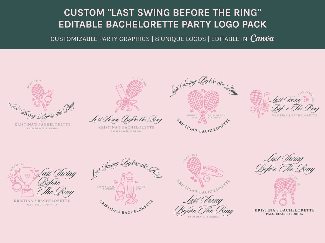 Canva Editable Last Swing Before the Ring Bach Party Logo Templates ...