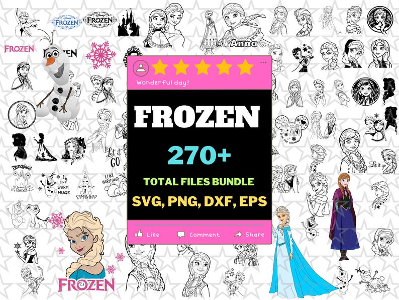 Frozen Svg Bundle, Frozen Svg Files for Cricut, Frozen Clipart ...