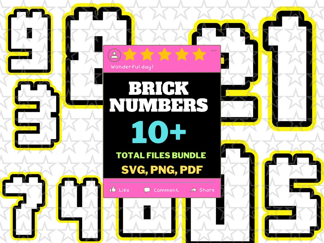 Bundle Bricks Font Numbers LEG Puzzle Numbers Set Brick Font Brick Svg ...