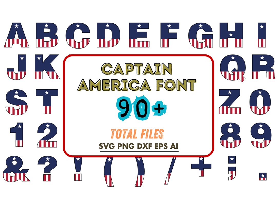 Captain America Fonts Svg Bundle, Superhero, Alphabet, Avengers ...