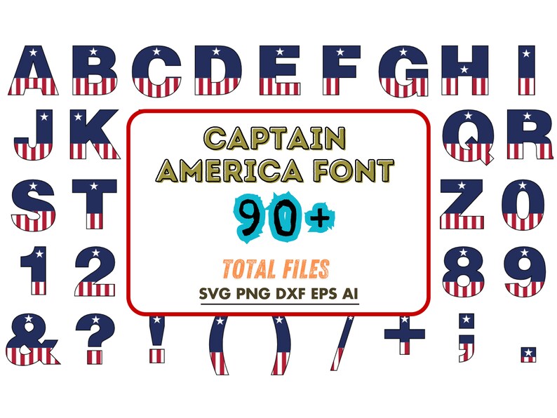 Captain America Fonts Svg Bundle, Superhero, Alphabet, Avengers ...