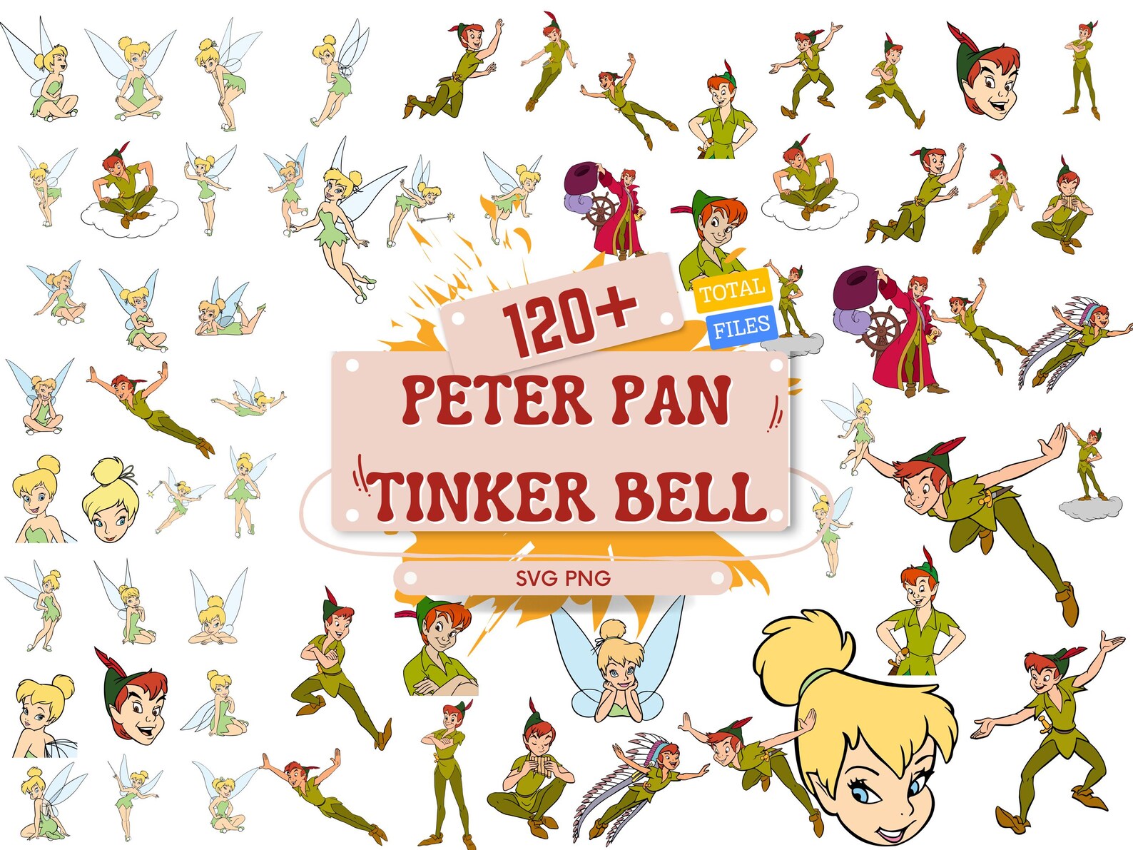 Peter Pan Svg Bundle, Peter Pan Svg, Peter Pan Png, Tinkerbell Png ...