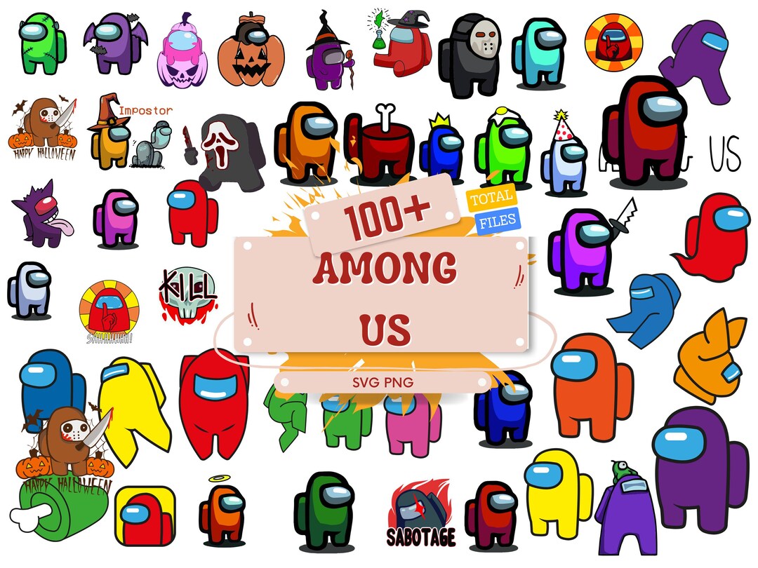 Among Us Svg Bundle, Layered Items, Clipart, Game Impasta Characters ...
