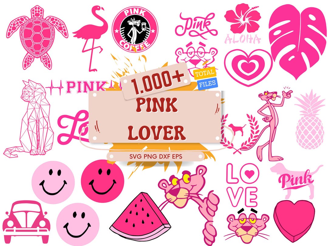 MEGA Love of Pink SVG Bundle, Nation, A Pink Dog, Svg, Png, Dxf, Eps ...