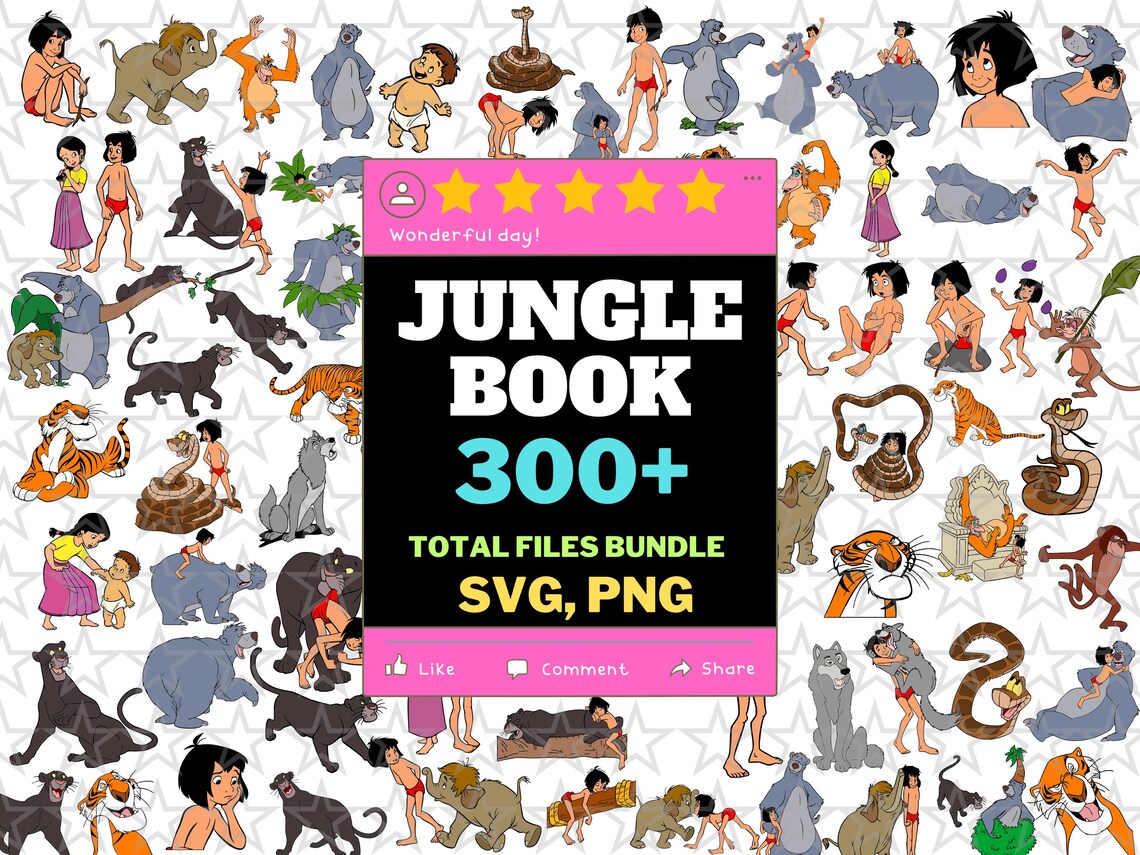 The Jungle Book Svg Bundle, Jungle Book Png Files, Baloo Svg, the ...