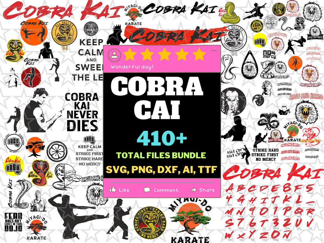 410+ Cobra Kai Svg Bundle, Alphabet, Eagle Fang Svg, Karate Kid Svg, Cobra Svg, Kobra Kai Svg ...