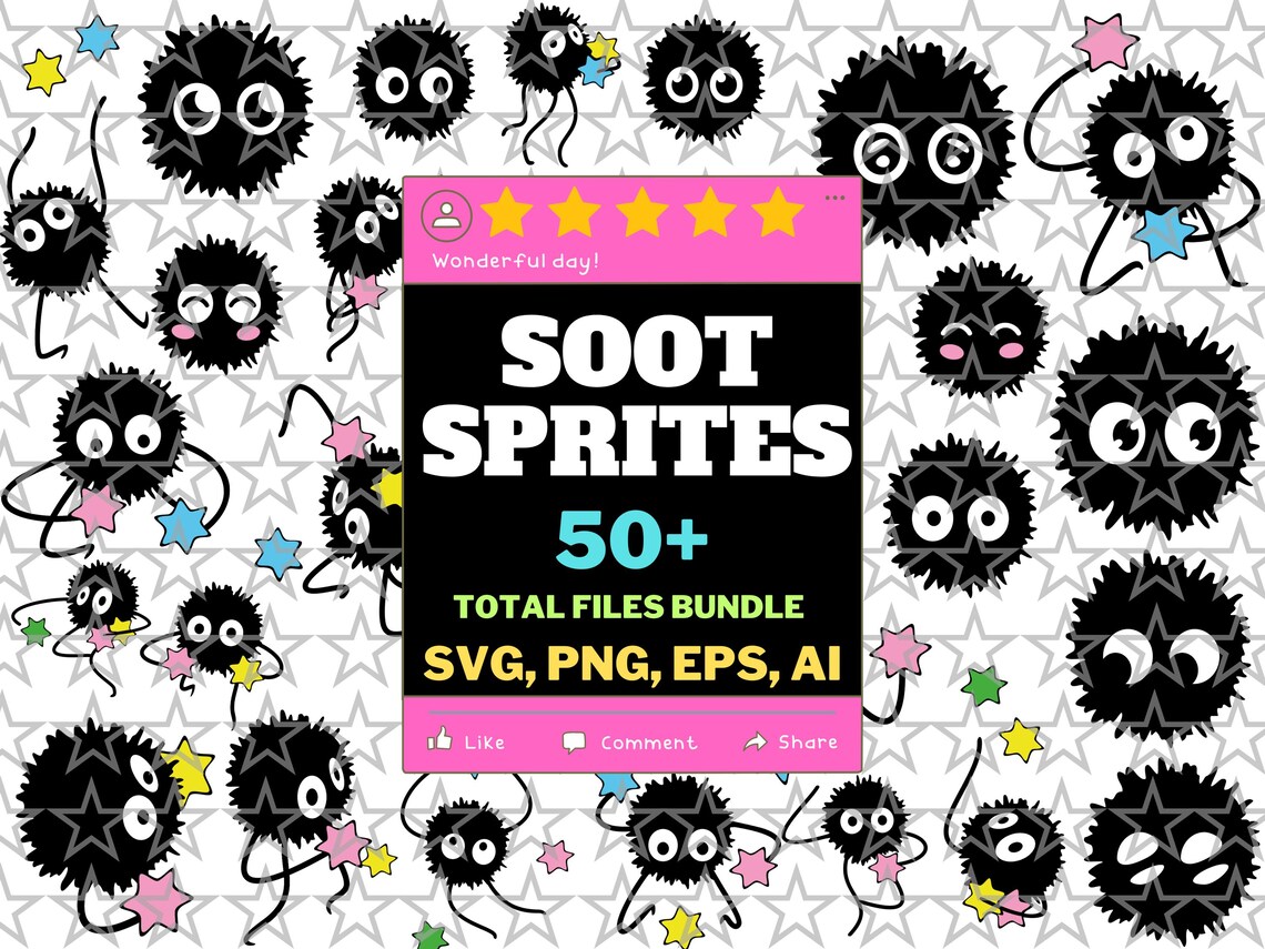 MEGA Sprites SVG Bundle, Soot Anime Svg, Soot Svg, Png, Cut Files for ...