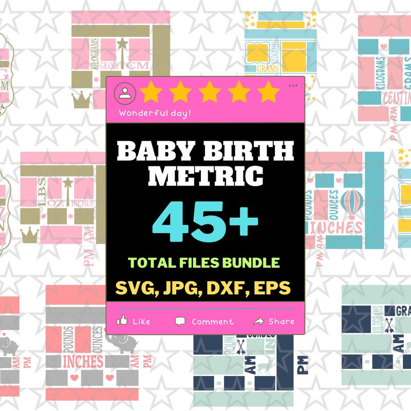 Birth Stats Svg - Etsy