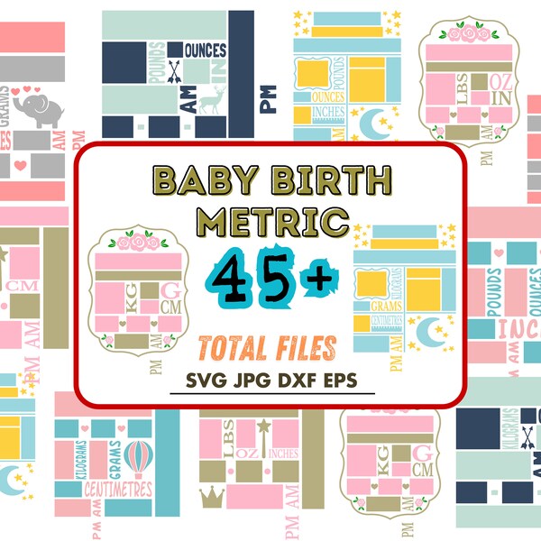 Birth Stats Svg - Etsy