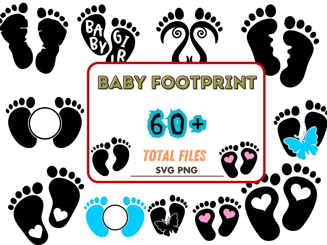 60+ Baby Footprint Svg Bundle, Svg - Png, Baby Footprint| Baby Feet SVG ...