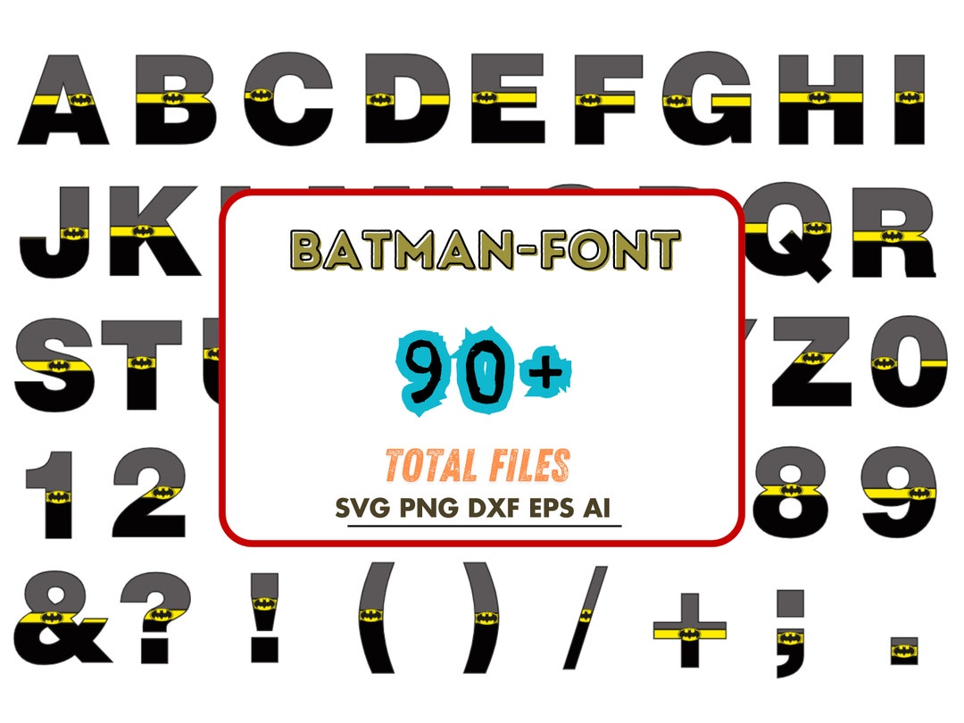 Bat Fonts Svg Bundle, Alphabet, Letters, Numbers, Layered, Superhero ...
