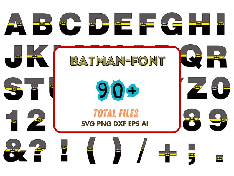 Bat Fonts Svg Bundle, Alphabet, Letters, Numbers, Layered, Superhero ...