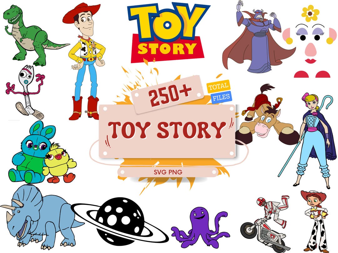 MEGA Toy Story Clipart Bundle + Alphabet, Toy Story Svg Cut Files for ...