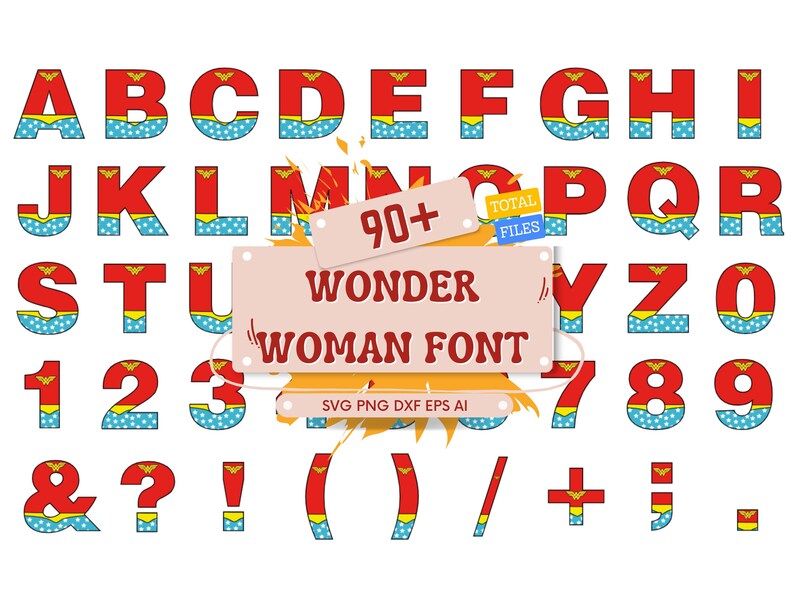 WONDER WOMAN Fonts Alphabet Letters Svg BUNDLE | Justice League ...