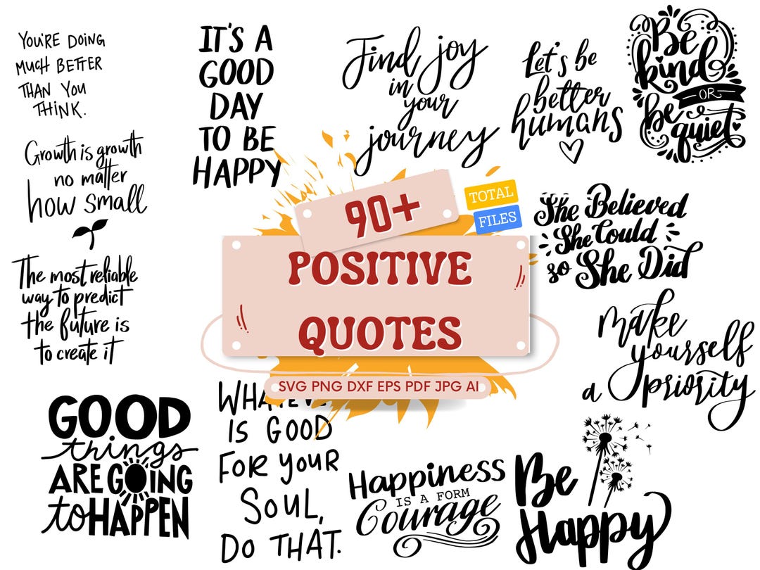 Motivational Svg Bundle Positive Quotes Svg Hand Lettered Inspirational ...