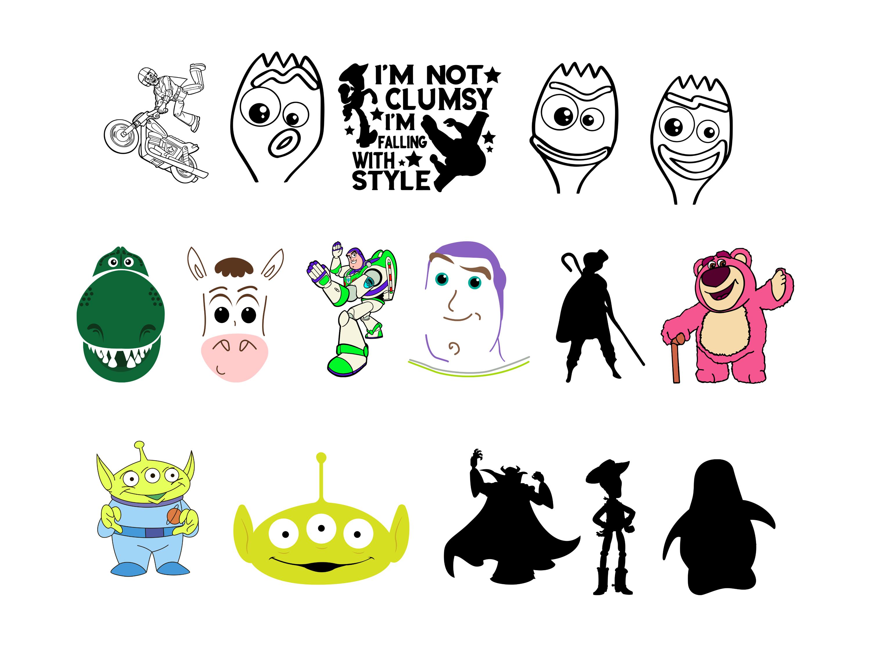MEGA Toy Story Clipart Bundle + Alphabet, Toy Story Svg Cut Files for ...
