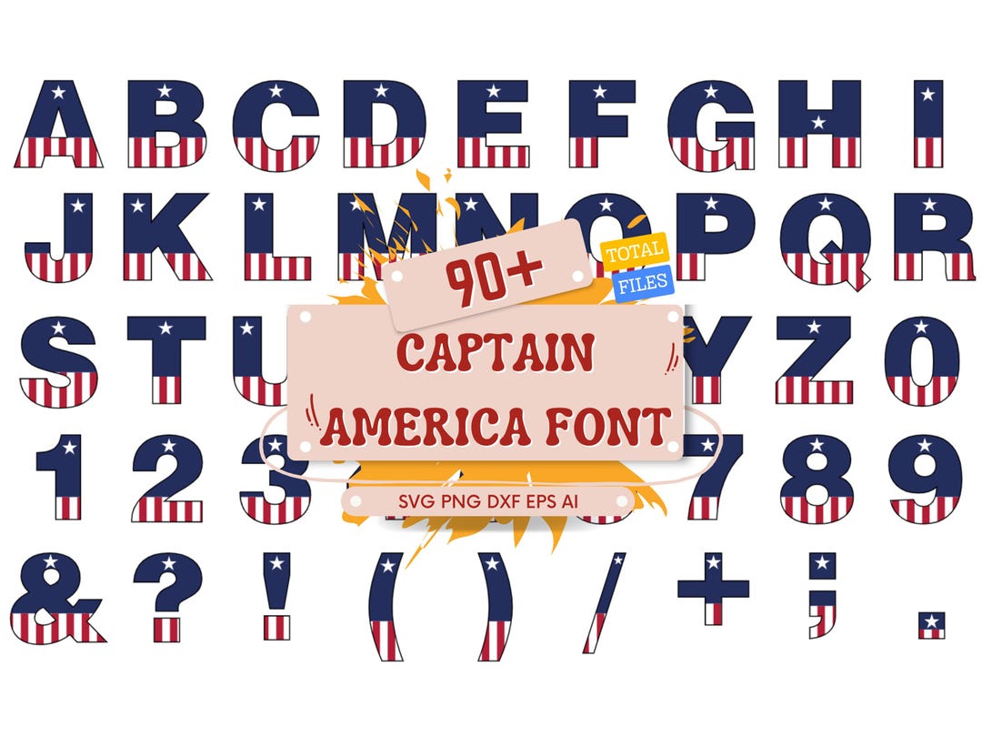 Captain America Fonts Svg Bundle, Superhero, Alphabet, Avengers ...