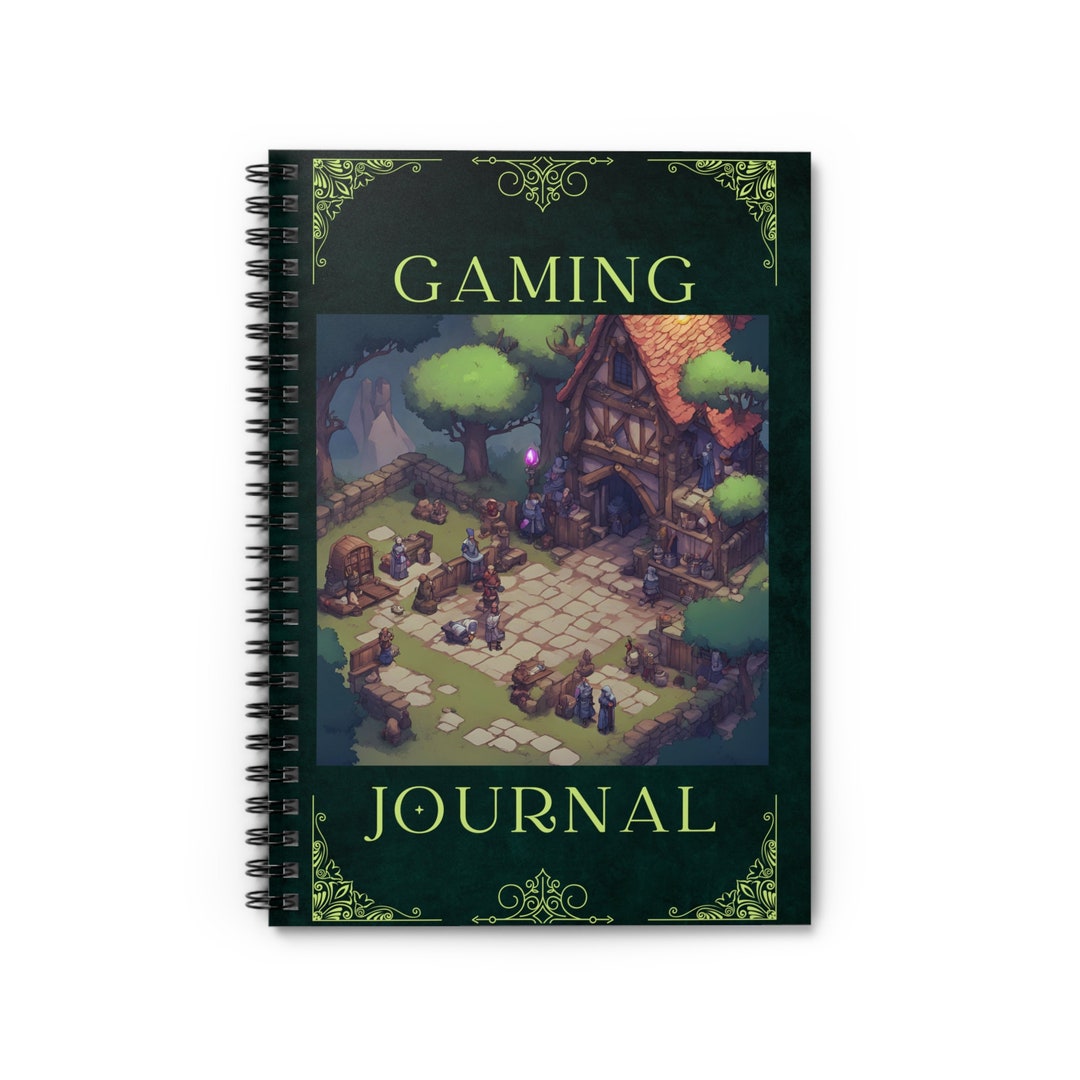 Fantasy Village Spiral Lined Notebook, Dungeons & Dragons Game Journal ...