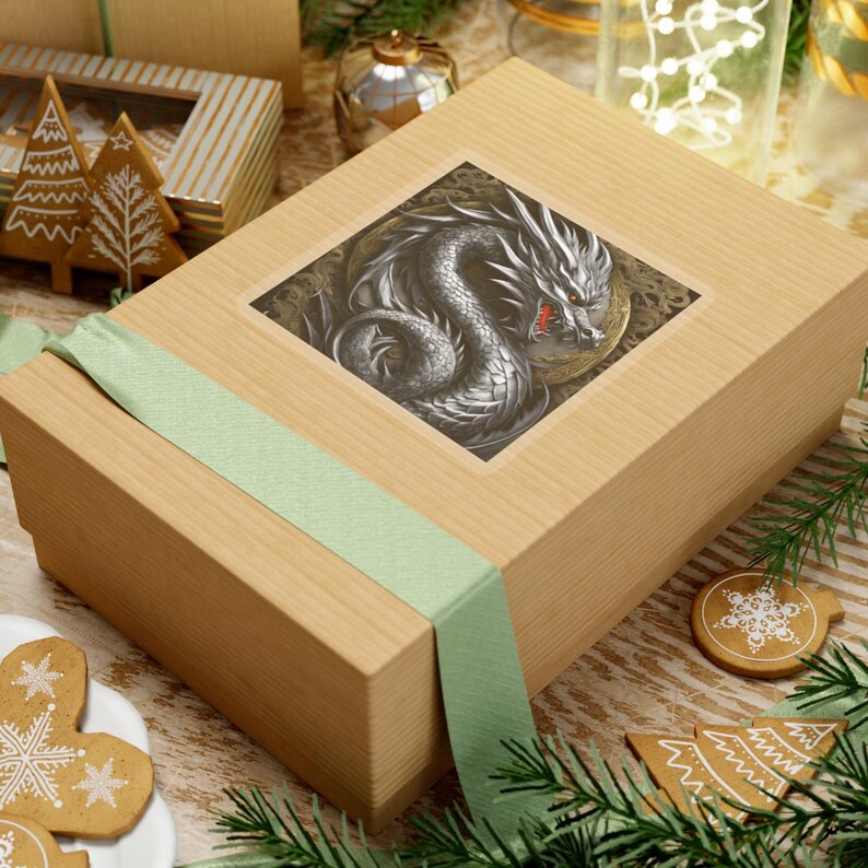 Silver Dragon Sticker Dnd Decal Water Bottle Luggage Car Window Laptop ...