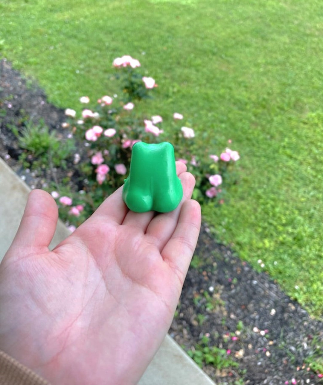 Thicc Frog Cute Little Frog, He is Made on a Stake to Just Sit and Peek ...