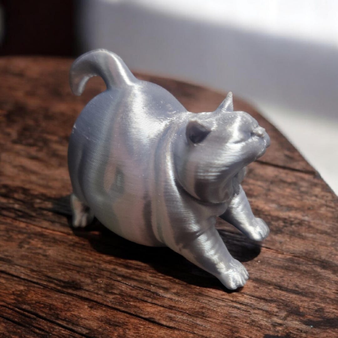 Chunky Fat Cat Yawning Figurine - Etsy