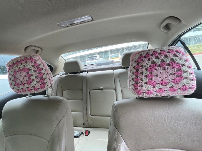 2 Crochet Car Headrest - Etsy