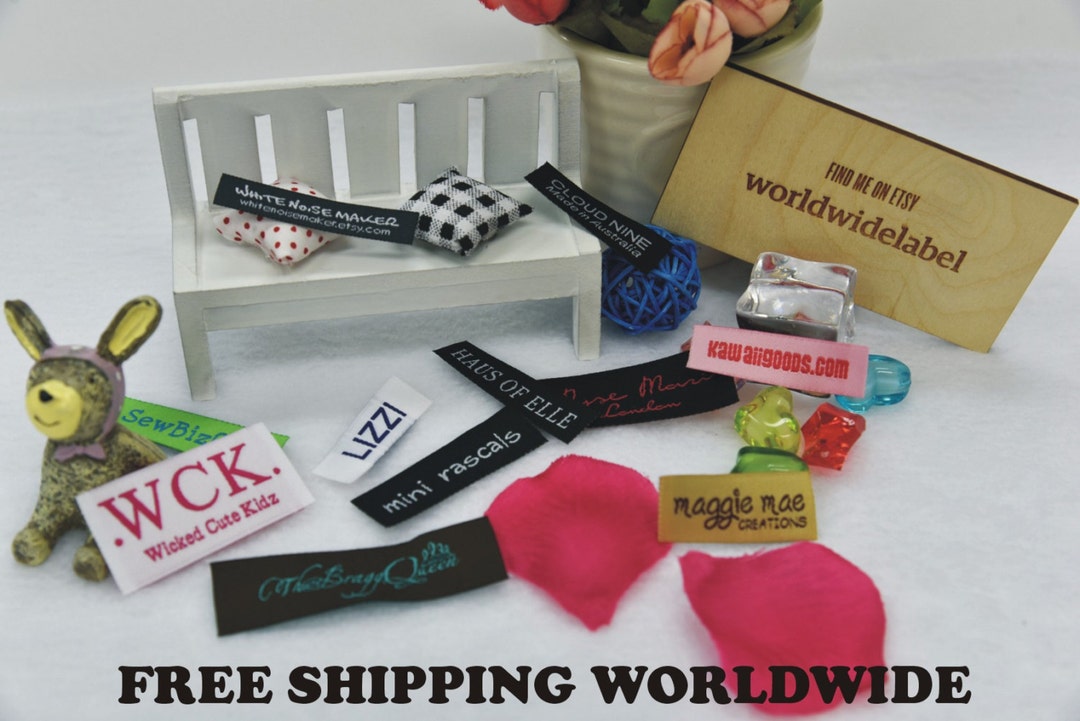 500 Pcs Custom Woven Labels Text Only Clothing Labels Personalized Tags ...
