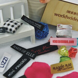 100 Pcs Custom Letters Only Woven Fabric Garment Clothing Sewing Labels ...